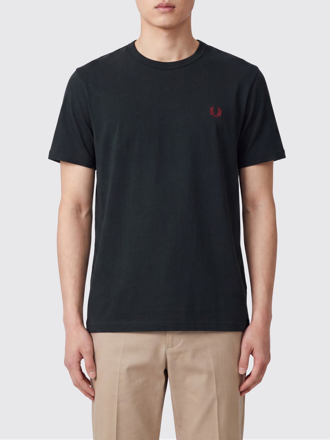 FRED PERRY cotton t-shirt with embroidered logo